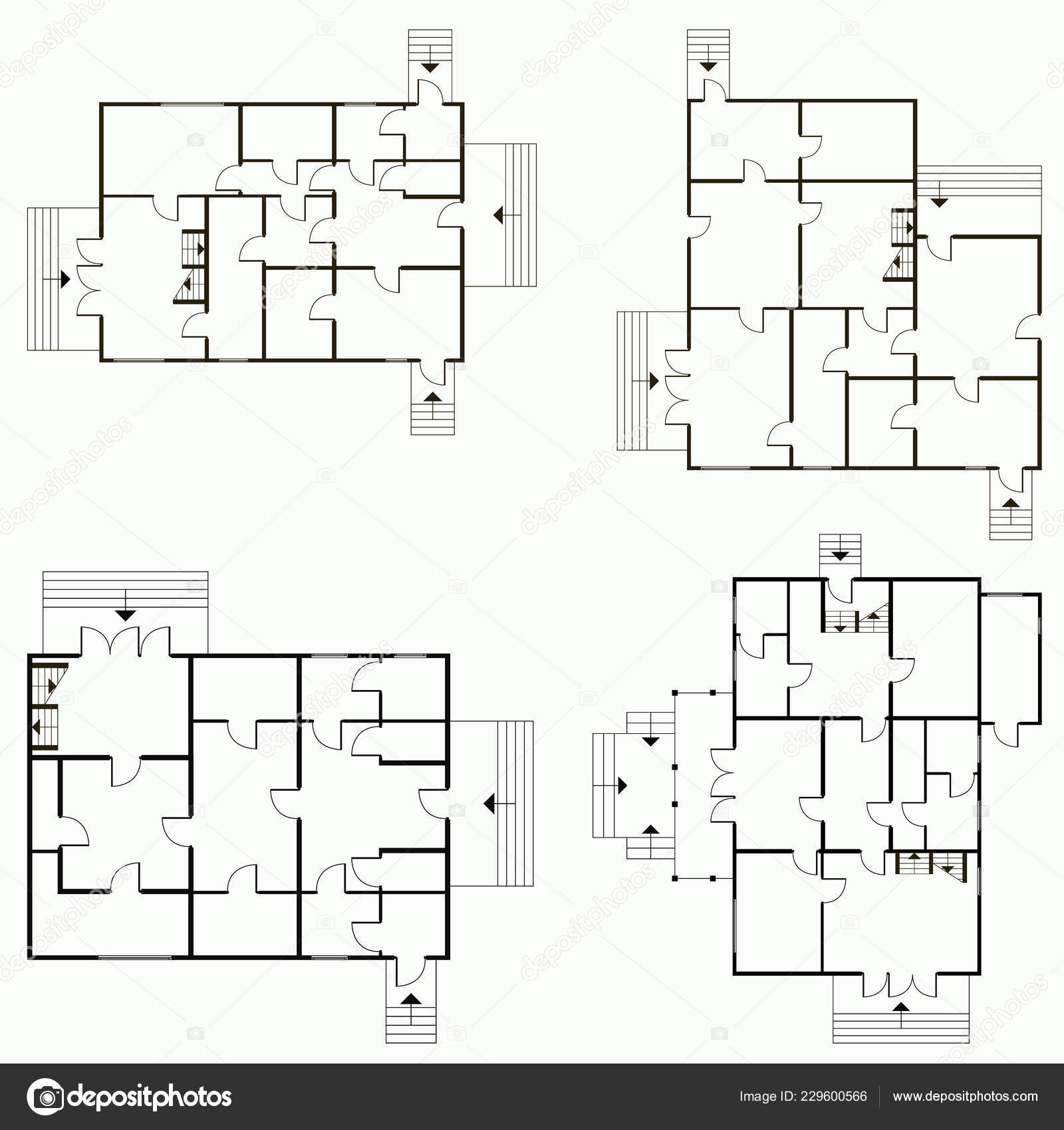 Architectural Blueprint Top View Background Vector Technical Project ...