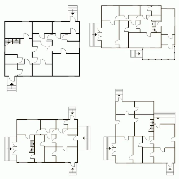 Architectural Blueprint Top View Background Vector Technical Project ...