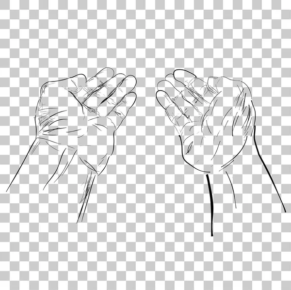vector Sketchy Gesture Hand, Ready to Receive or Give Something, at ...