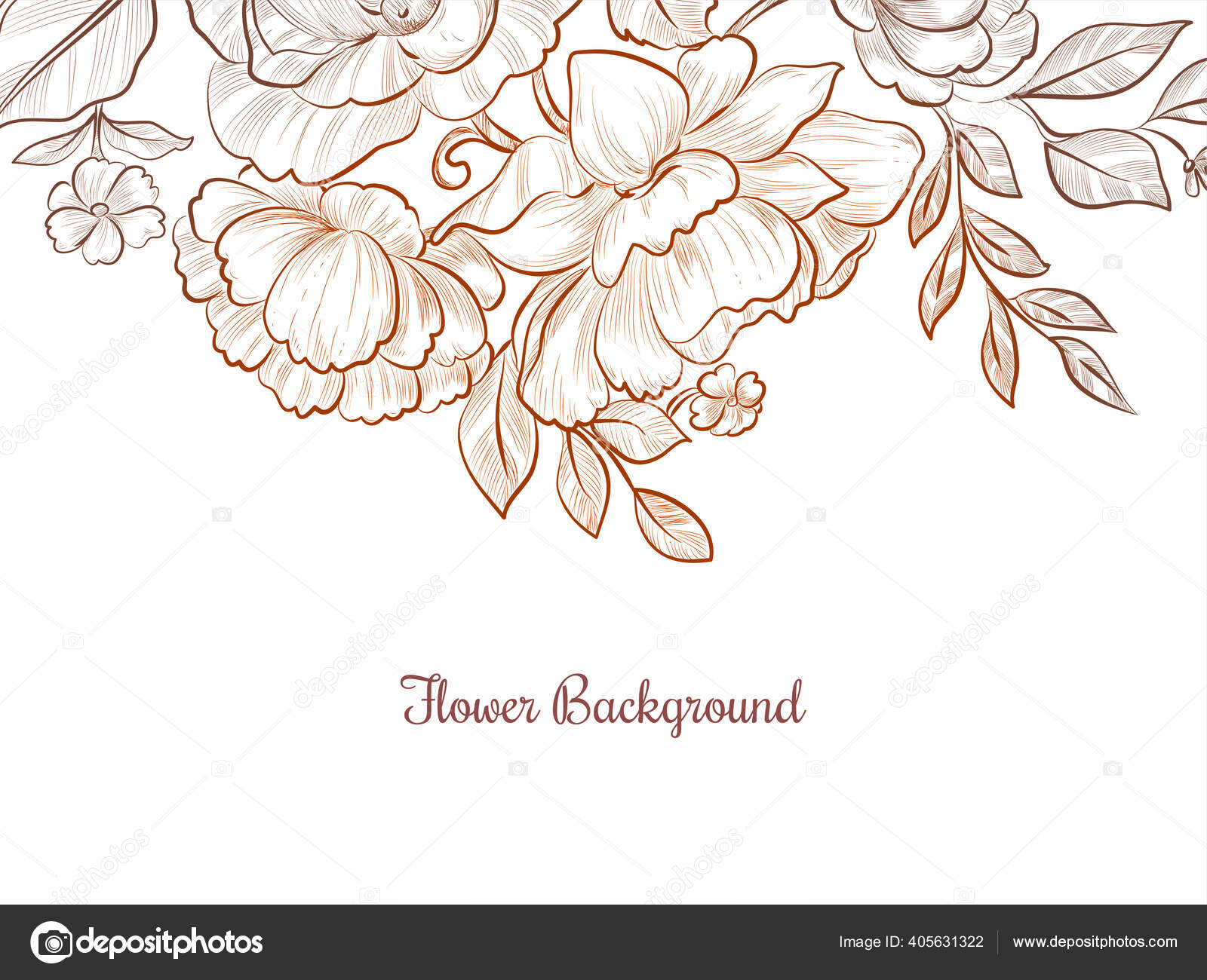 Beautiful Hand Drawn Flower Design Background Vector Stock Vector Image ...