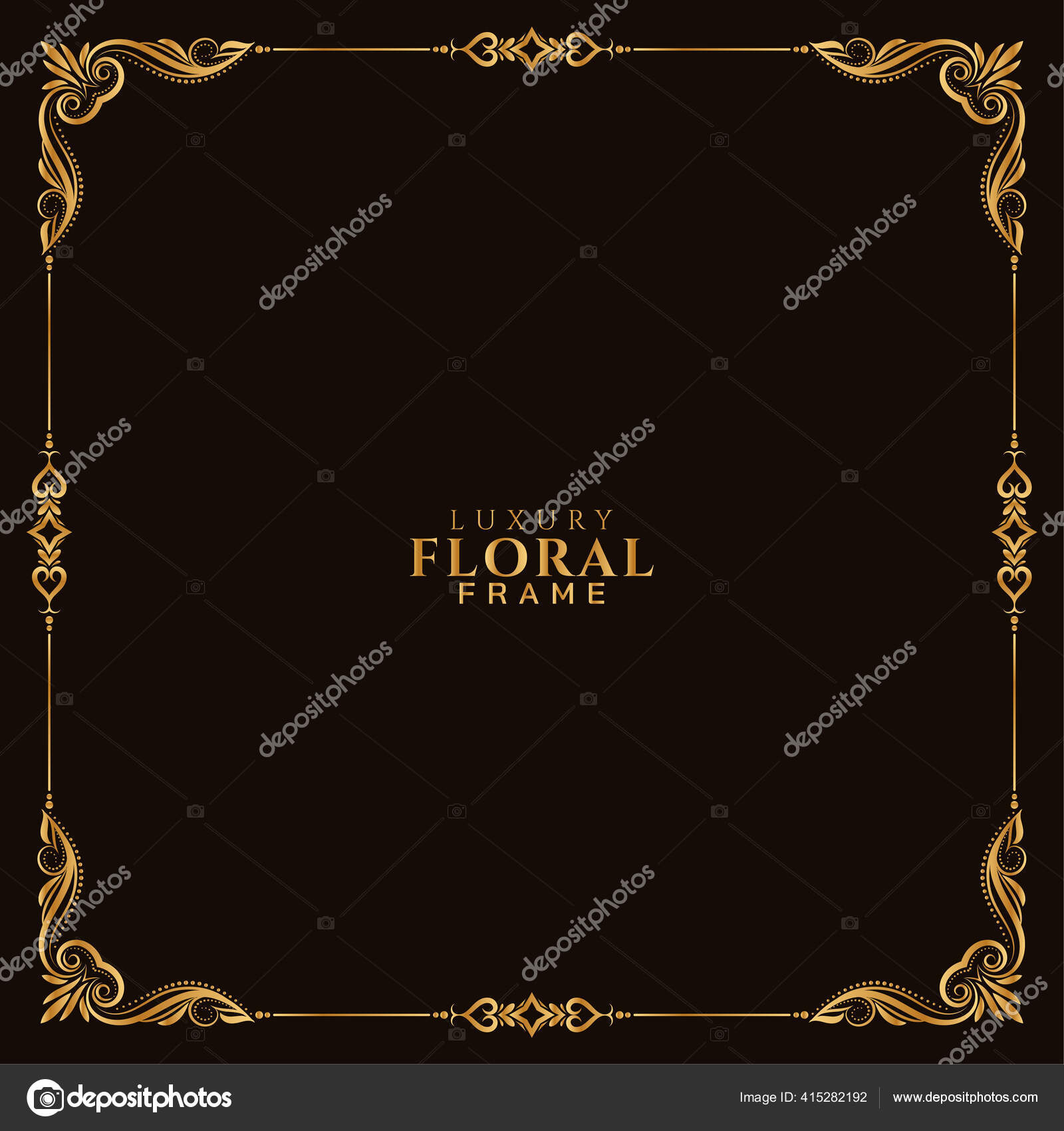 Stylish Golden Floral Frame Design Background Vector Stock Vector by ...