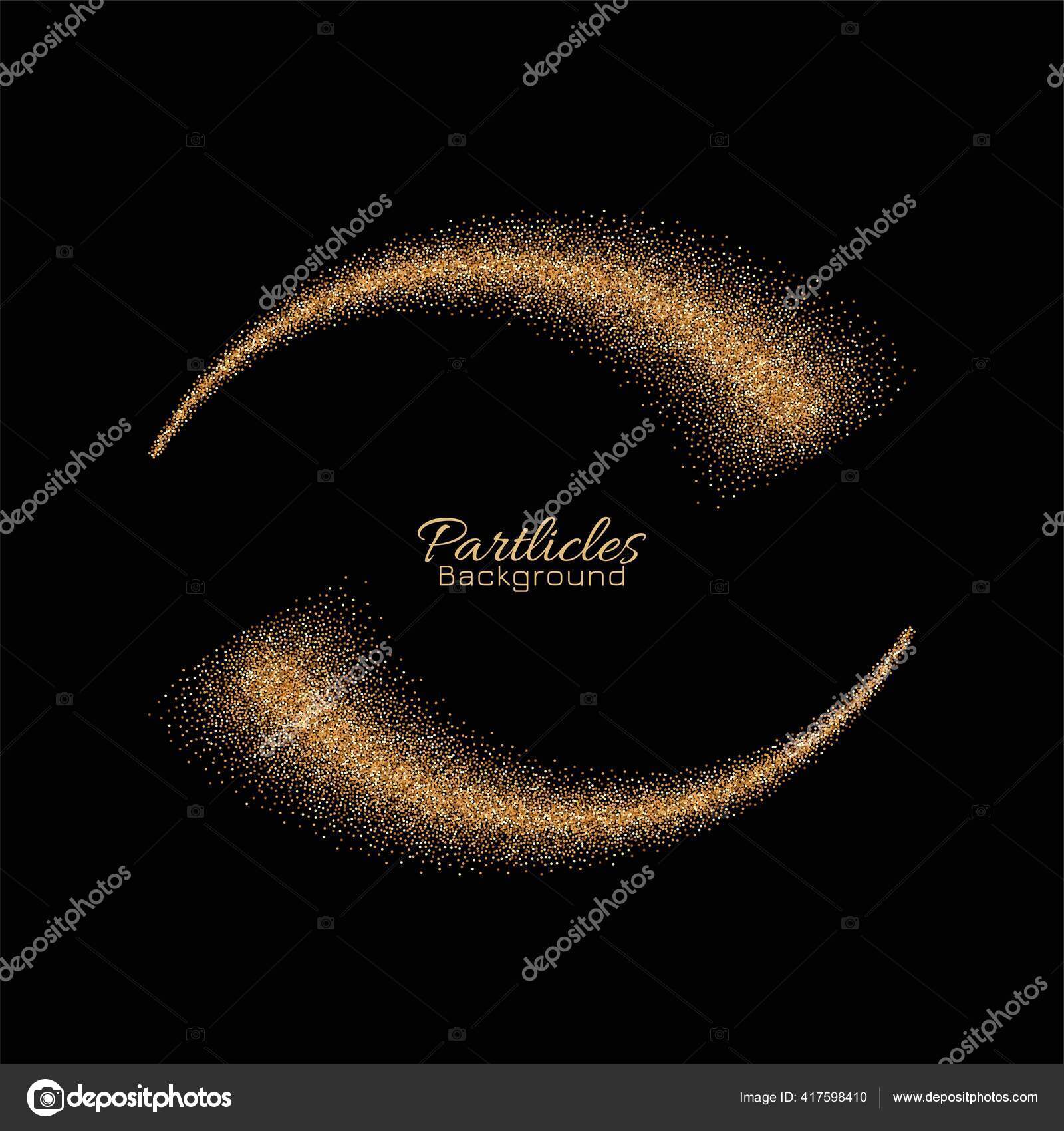 Golden Particles Swirl Glitter Background Vector Stock Vector by ...