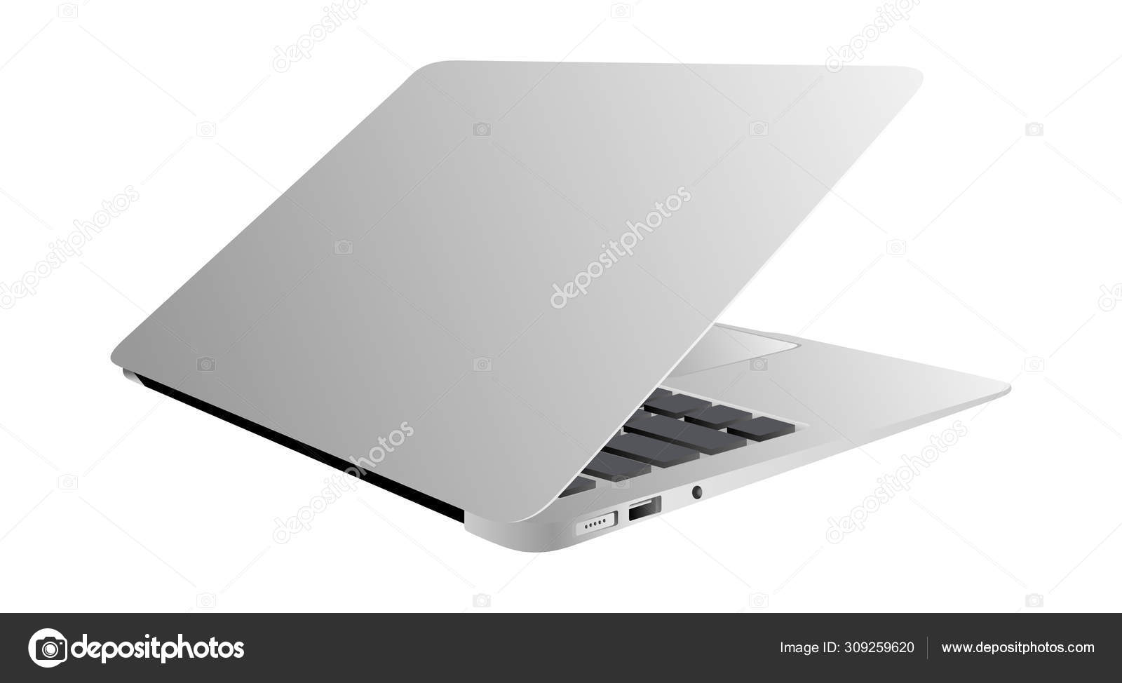 Realistic laptop incline 35 degree isolated white Stock Vector by ...
