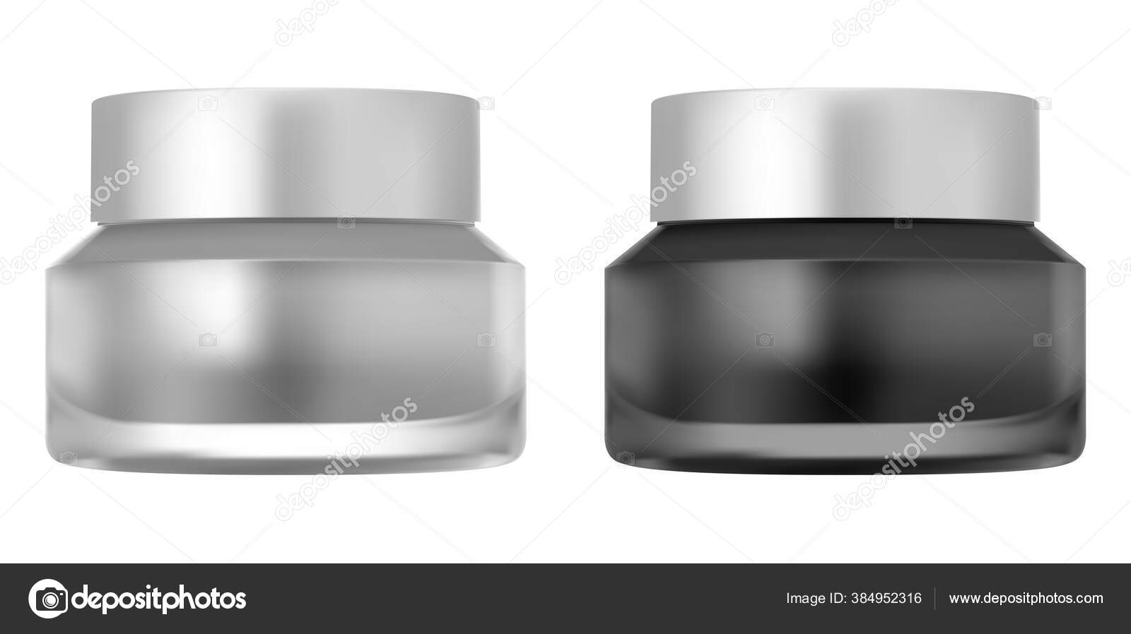 Glass Cream Jar Mockup Scrub Container Template Isolated Background ...