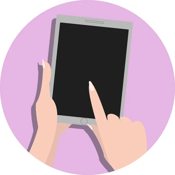 33 Woman holding ipad Vector Images, Woman holding ipad Illustrations ...