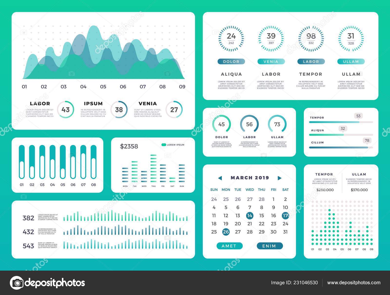 Infographic dashboard statistics workflow info. Modern ui chart with ...