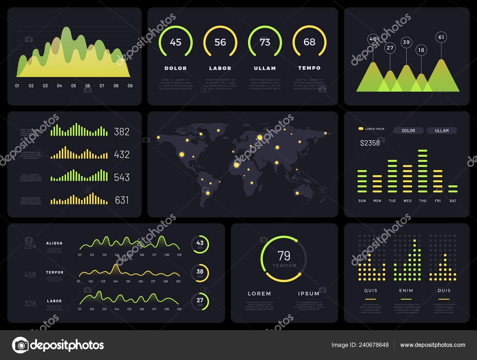 Tech chart infographic diagram vector interface. Futuristic HUD ...