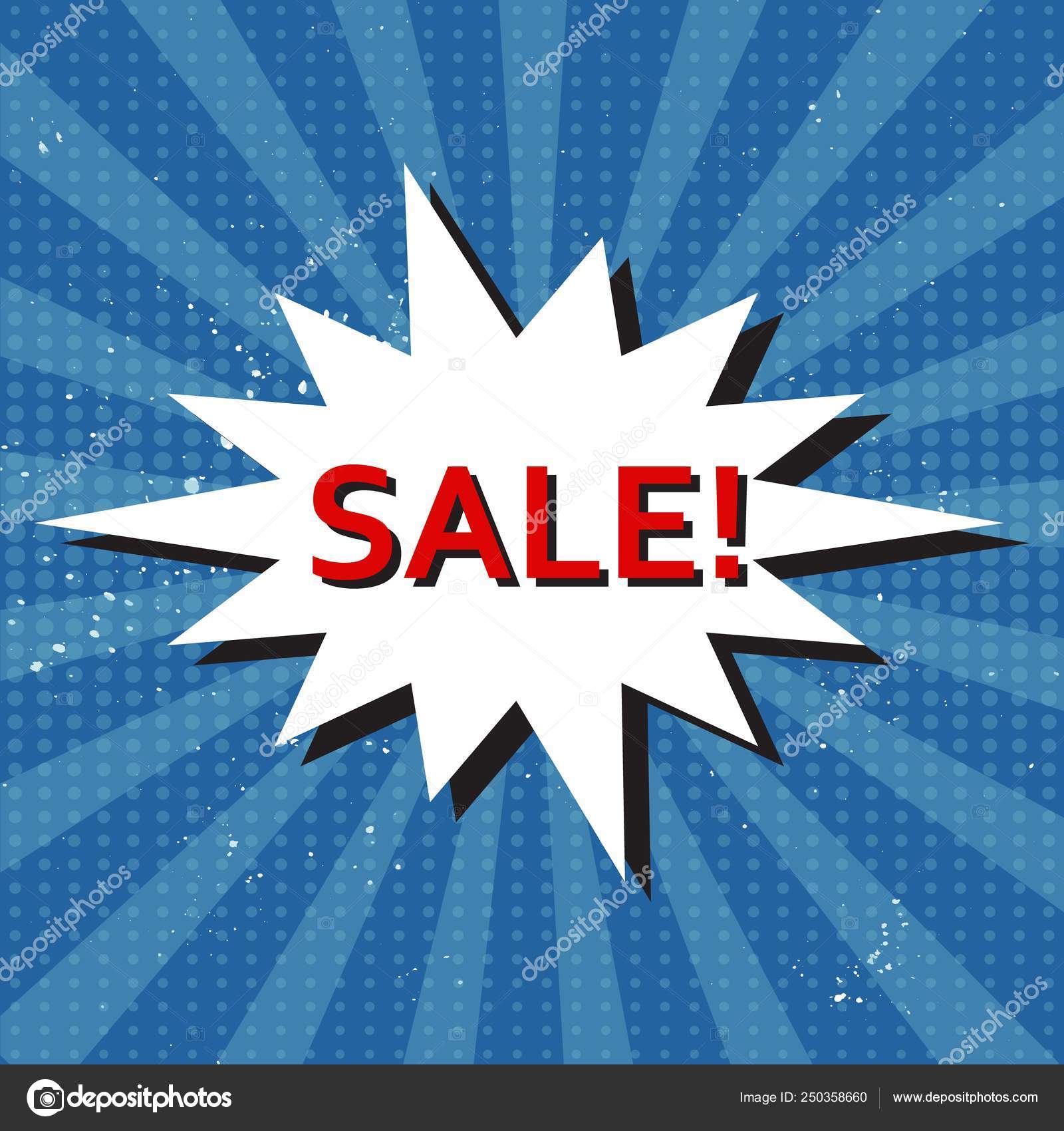 Sale promo comic text speech bubble. Comic book explosion with text ...