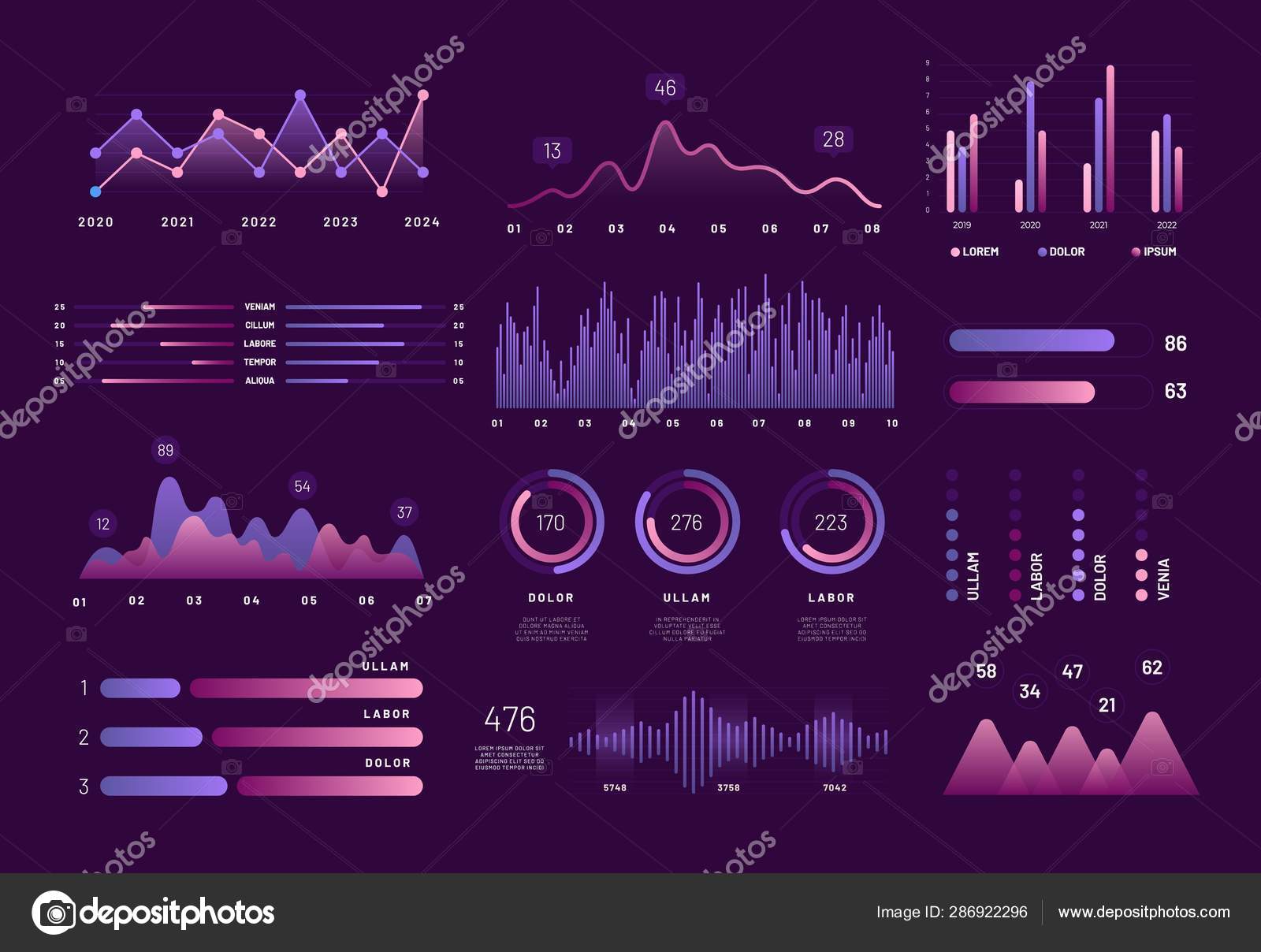 Intelligent infographic technology UI interface. Vector network ...