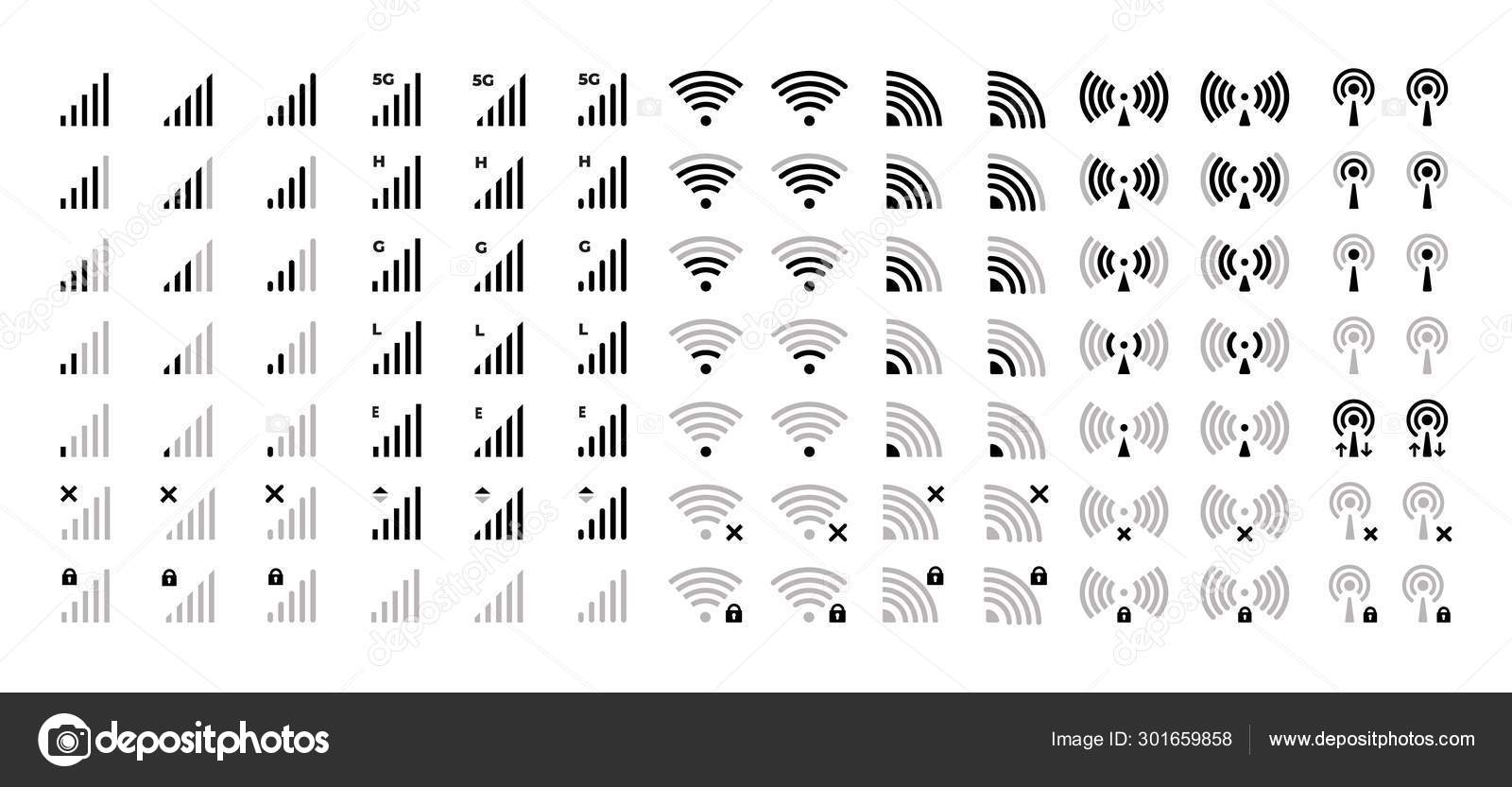 Mobile phone bar system icons. Wireless battery charge level, wifi ... Mobile phone bar system icons. Wireless battery charge level, wifi ...
