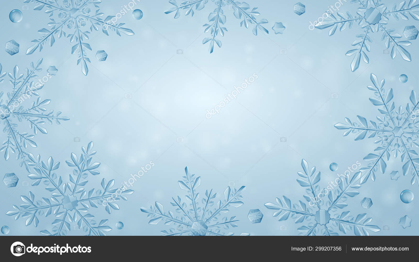 Composition of big translucent Christmas snowflakes Stock Vector Image ...