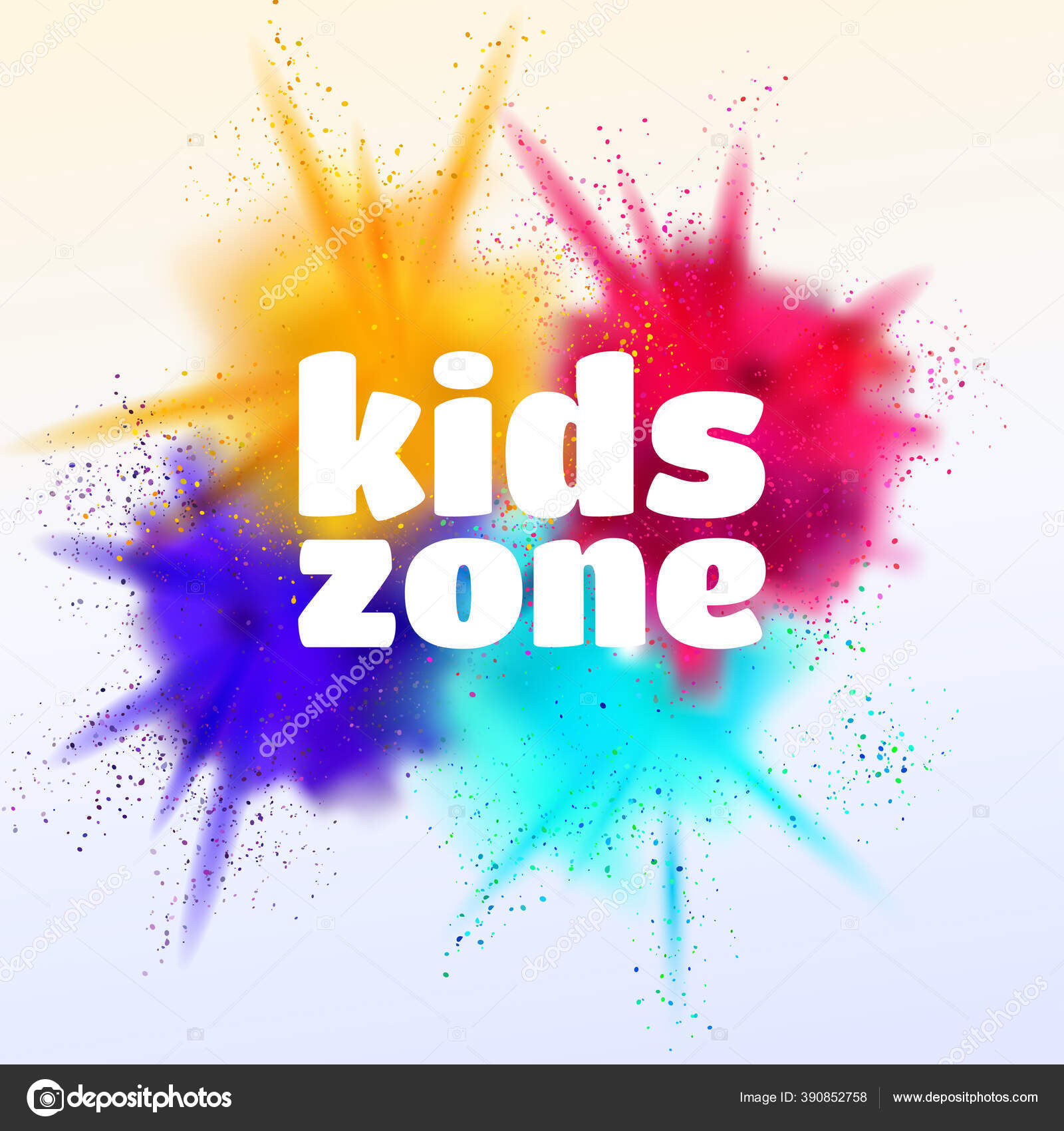 Kids Zone Colorful Vector Illustration Children's Playroom Decoration ...