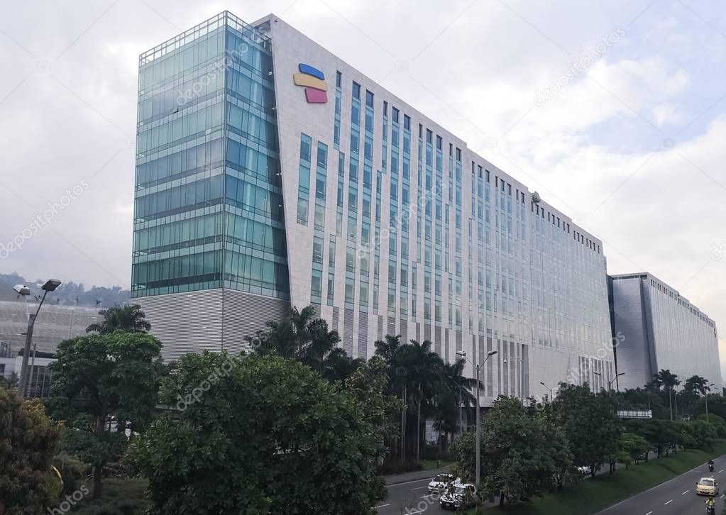 Edificio de las oficinas centrales, sede, de Bancolombia, principal ...