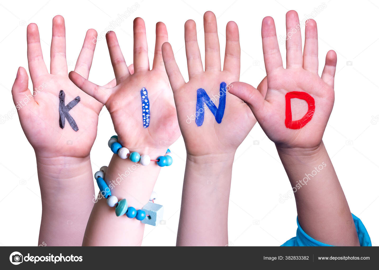 Children Hands Building Word Kind Means Kid, Isolated Background ...