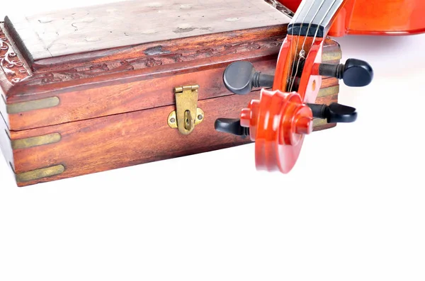 Violin Wooden Box Isolated White Background Music Concept Stock Photo ...