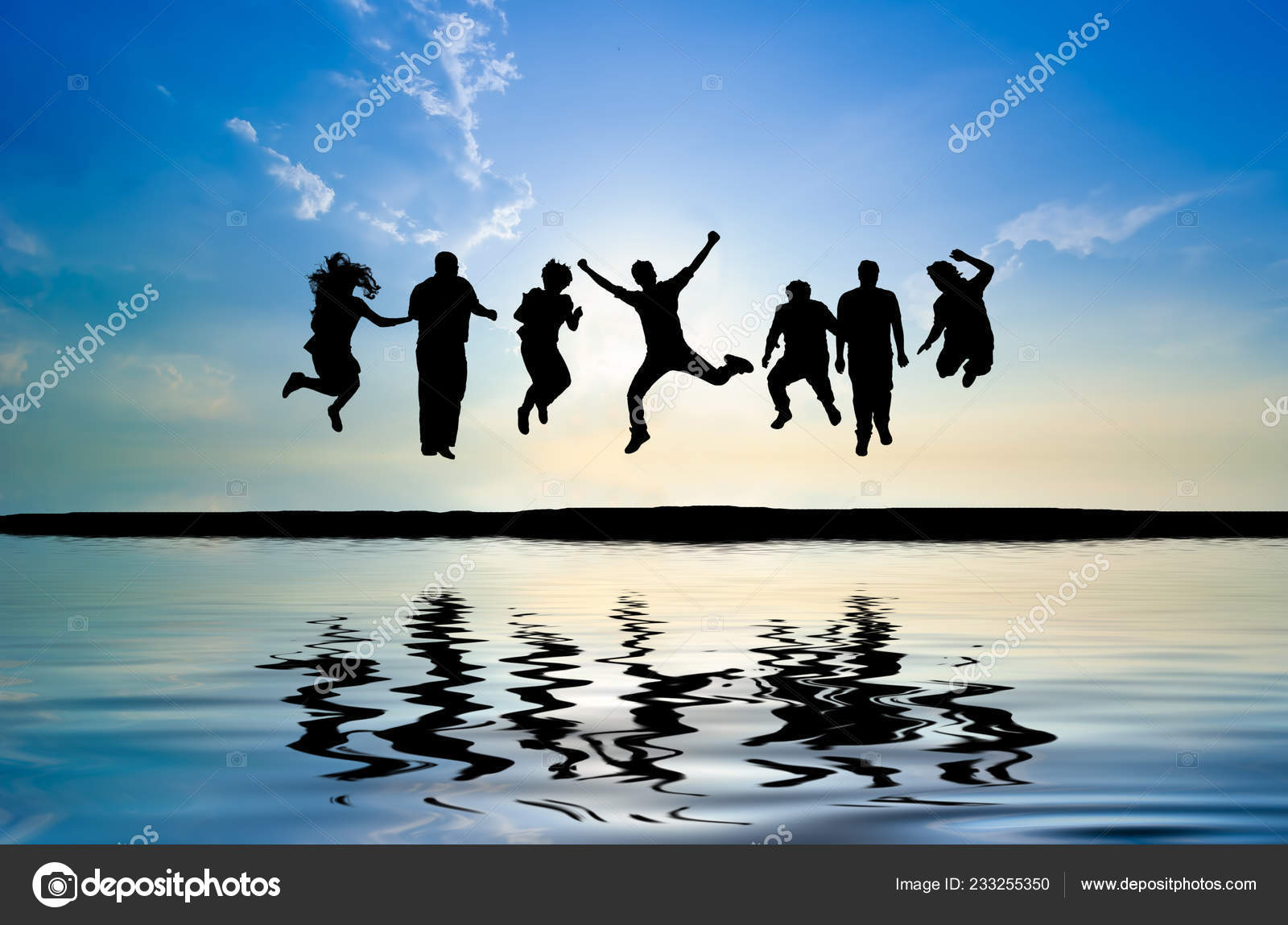 Reflections Of People In Water