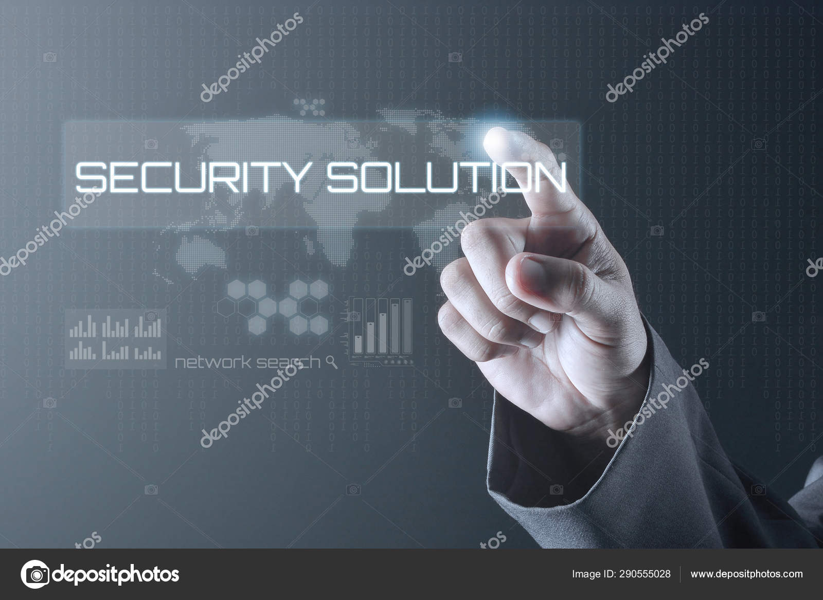 Business man pointing to virtual screen. Technology Concept — Stock ...
