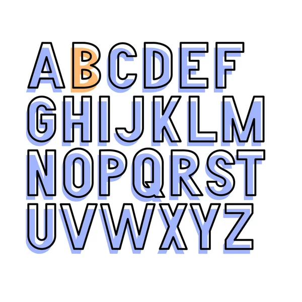 Vector bold condensed grotesque font with gradient shadows. Uppercase ...