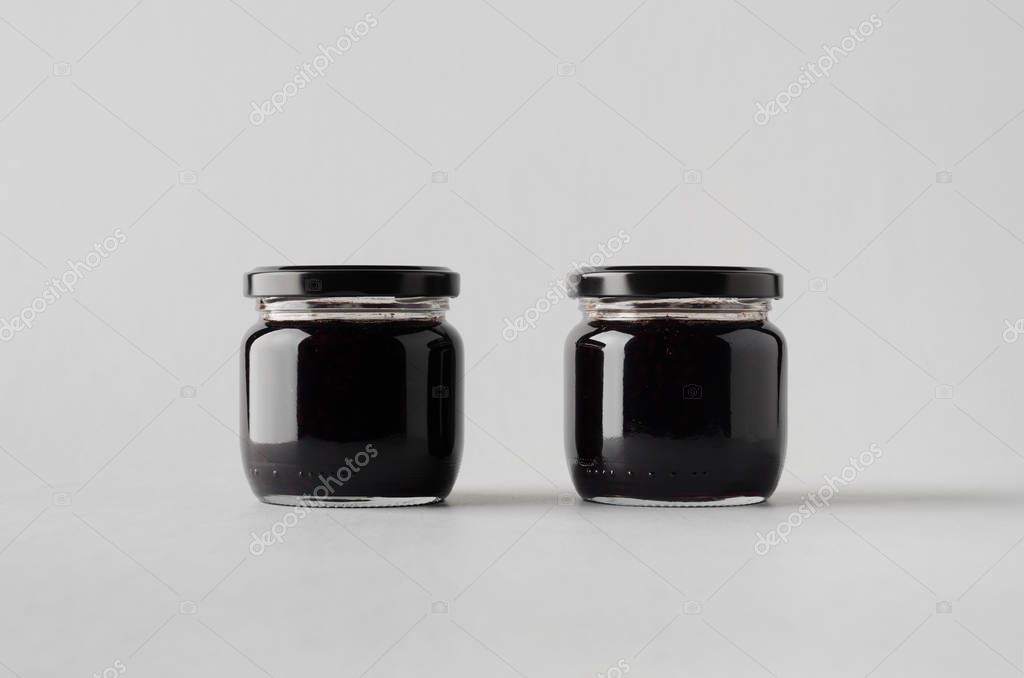 Mermelada de mora Jar Mock-Up - Dos frascos 2022