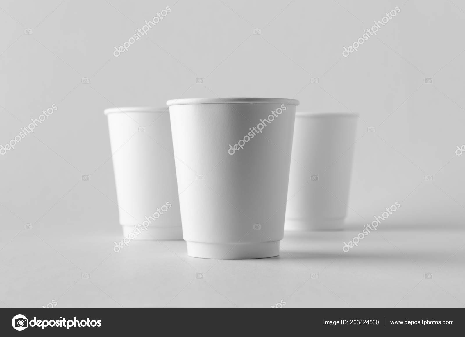 White Double Wall Coffee Paper Cup Mock Lid — Stock Photo ...
