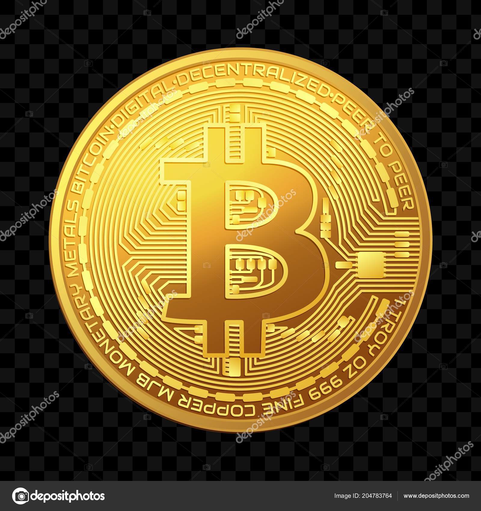 Golden bitcoin coin isolated on dark background. Vector illustration ... Golden bitcoin coin isolated on dark background. Vector illustration ...