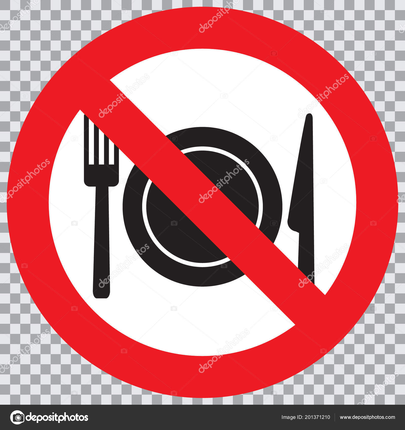 Eating Allowed Sign Red Prohibition Food Sign Eat Sign Stock Vector ...
