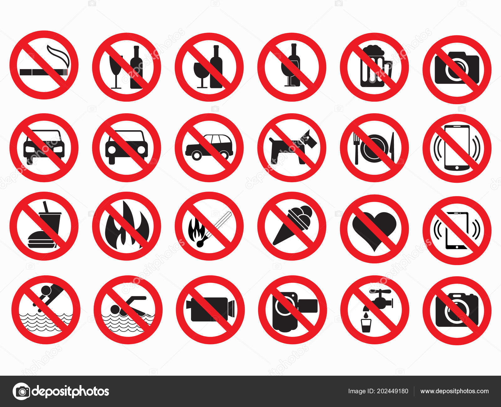 Image vectorielle Ensemble Vecteurs Signes Interdits par ©DMVector ...