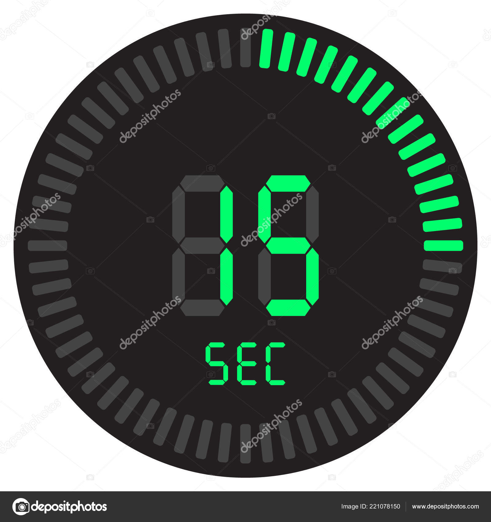 Digital Timer Seconds Electronic Stopwatch Gradient Dial Starting ...