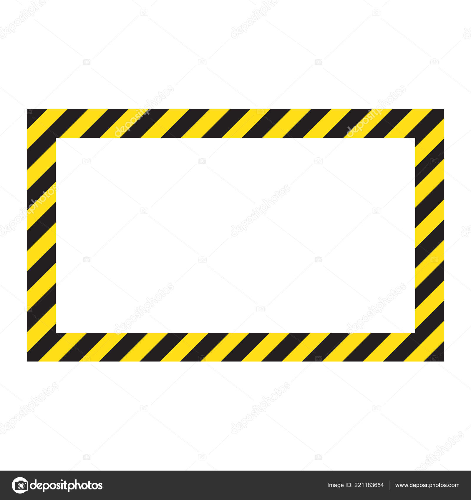 Warning Striped Frame Warning Careful Potential Danger Yellow Black ...