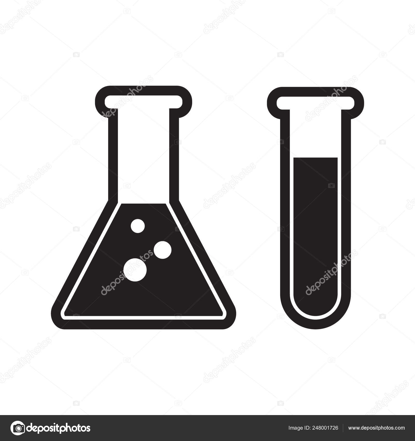 Chemistry Beakers Erlenmeyer Flask Test Tube Holding Chemicals Flat ...