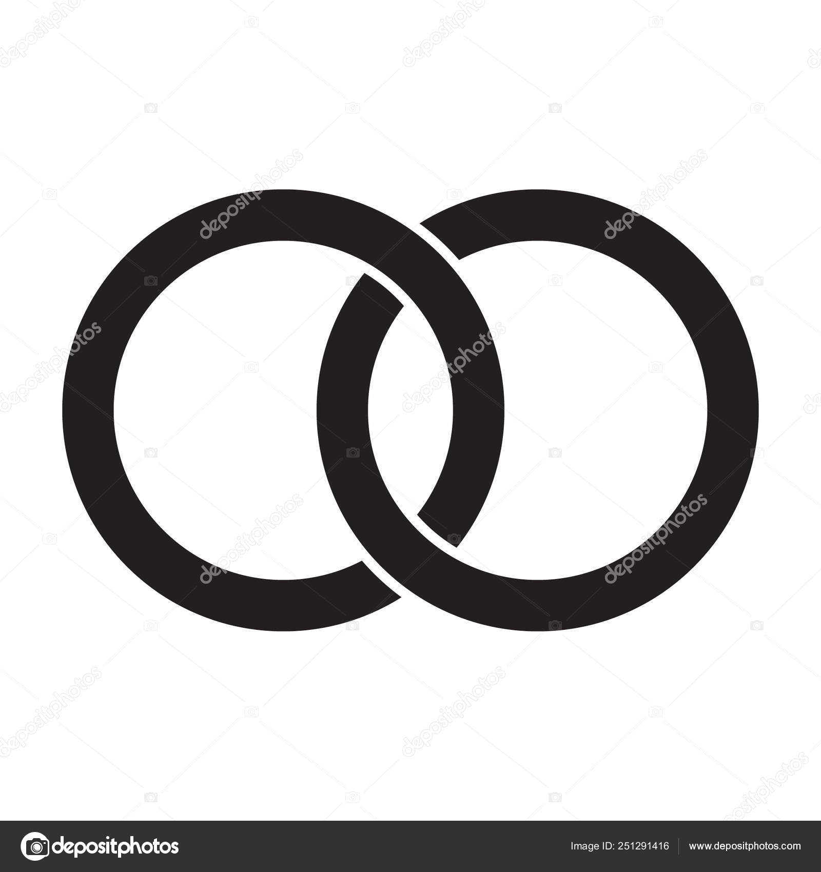 Interlocking Circles Rings Contour Circles Rings Concept Icon Stock ...