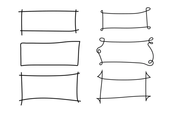 Hand Drawn Doodle Rectangle Frames Text Box Frames Stock Vector by ...