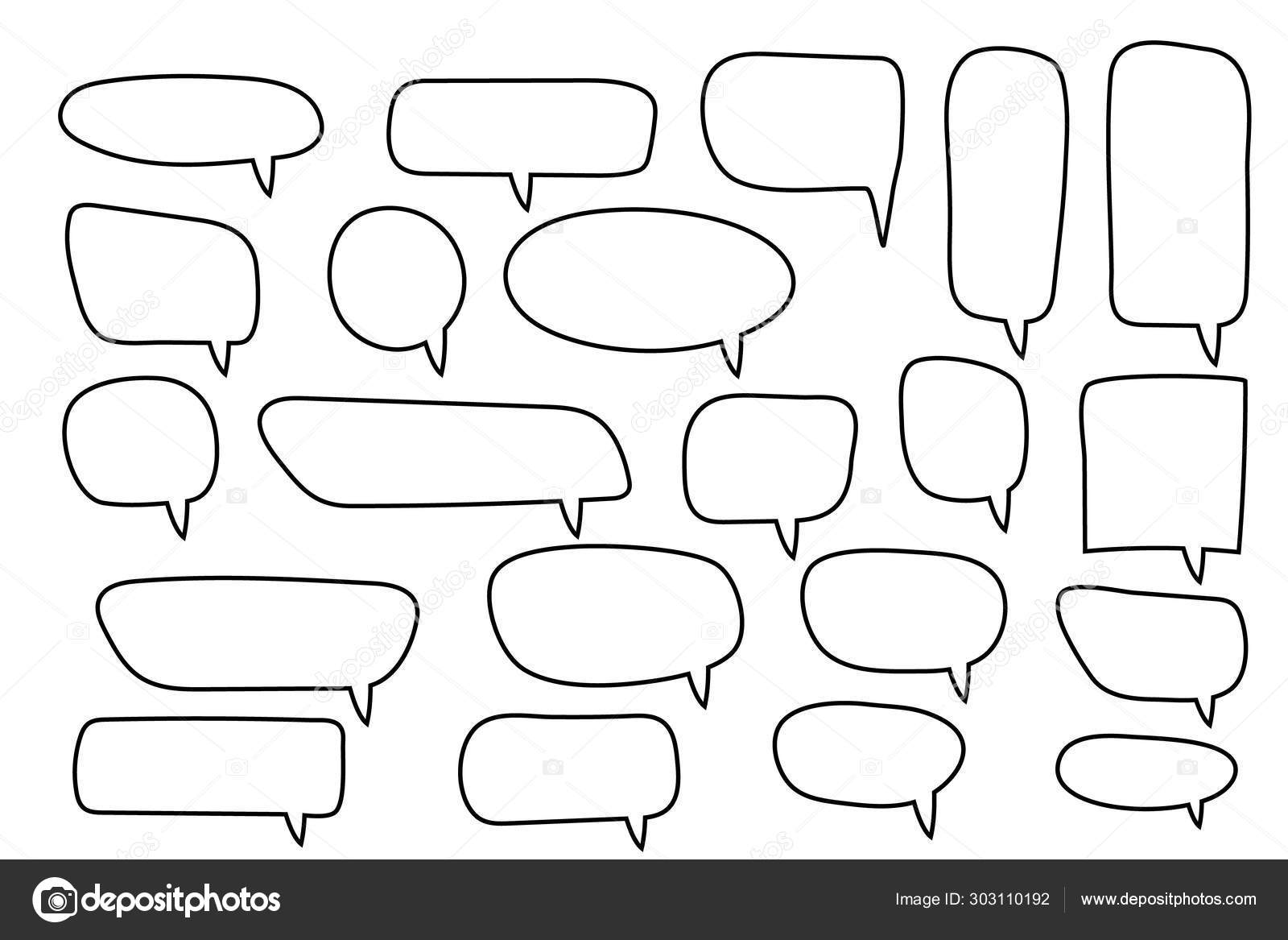 Vector Speech Bubbles Set Hand Drawn Speech Bubbles Set Doodle Stock ... Vector Speech Bubbles Set Hand Drawn Speech Bubbles Set Doodle Stock ...