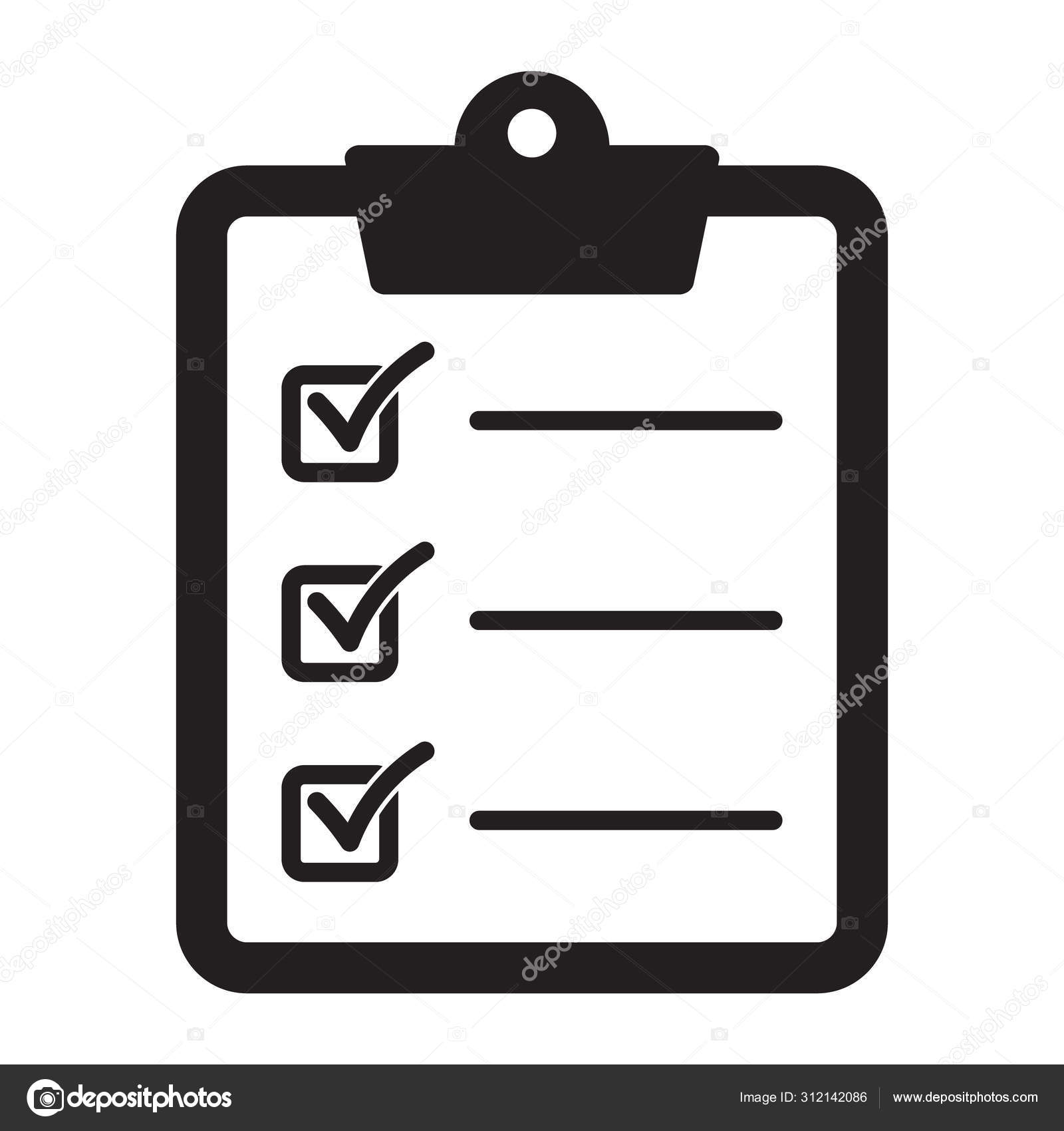 Checklist Icon Flat Style Isolated Background Checklist Sign Symbol Web ...