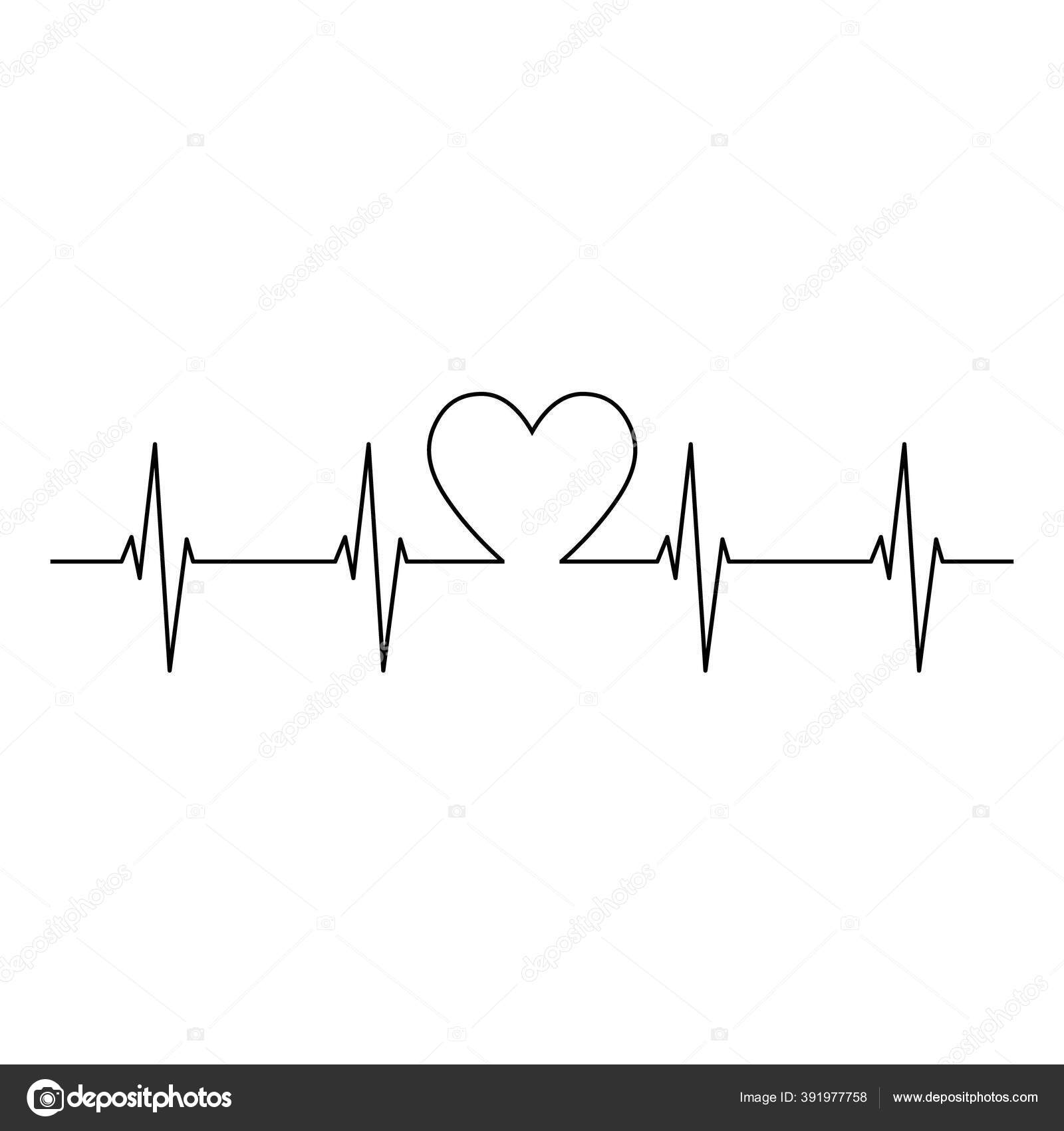 Vector Del Latido Del Corazón Cardiograma Ilustración Del Pulso ...