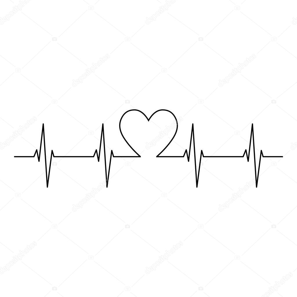 Vector del latido del corazón, Cardiograma, Ilustración del pulso ...