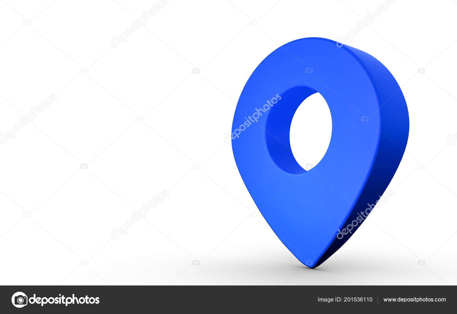 Map Pointer Sign Blue Color Isolated White Background Rendering Stock ...