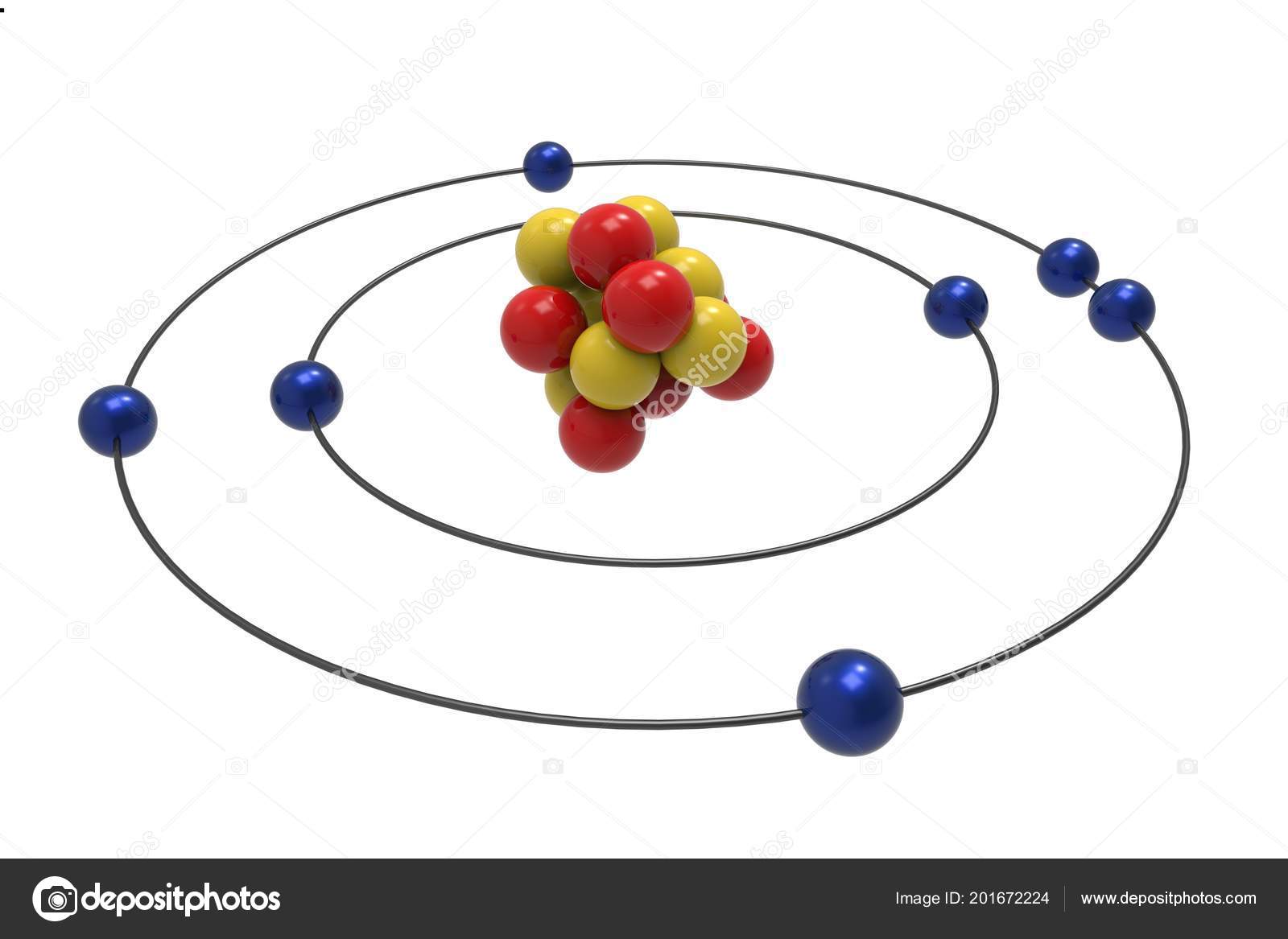 Model of nitrogen atom | Bohr Model Nitrogen Atom Proton Neutron ...