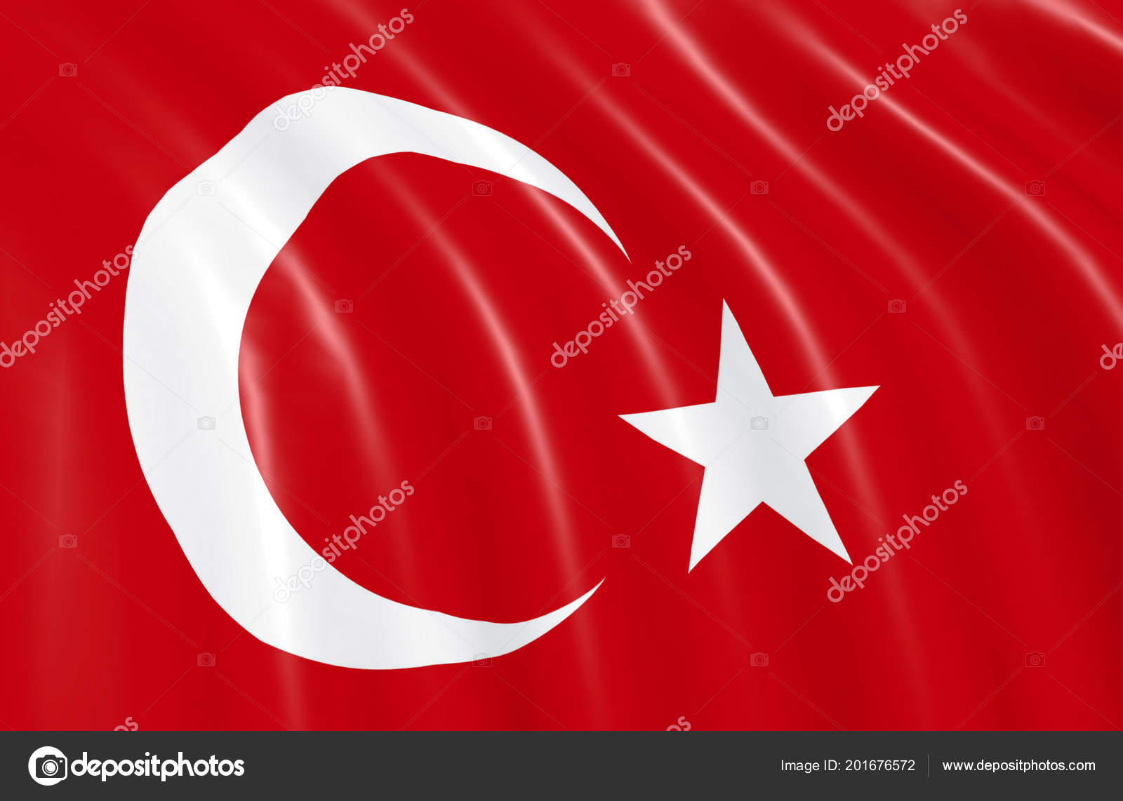 Turkey Flag Waving Wind Close Illustration Stock Photo by ©Ema88 201676572