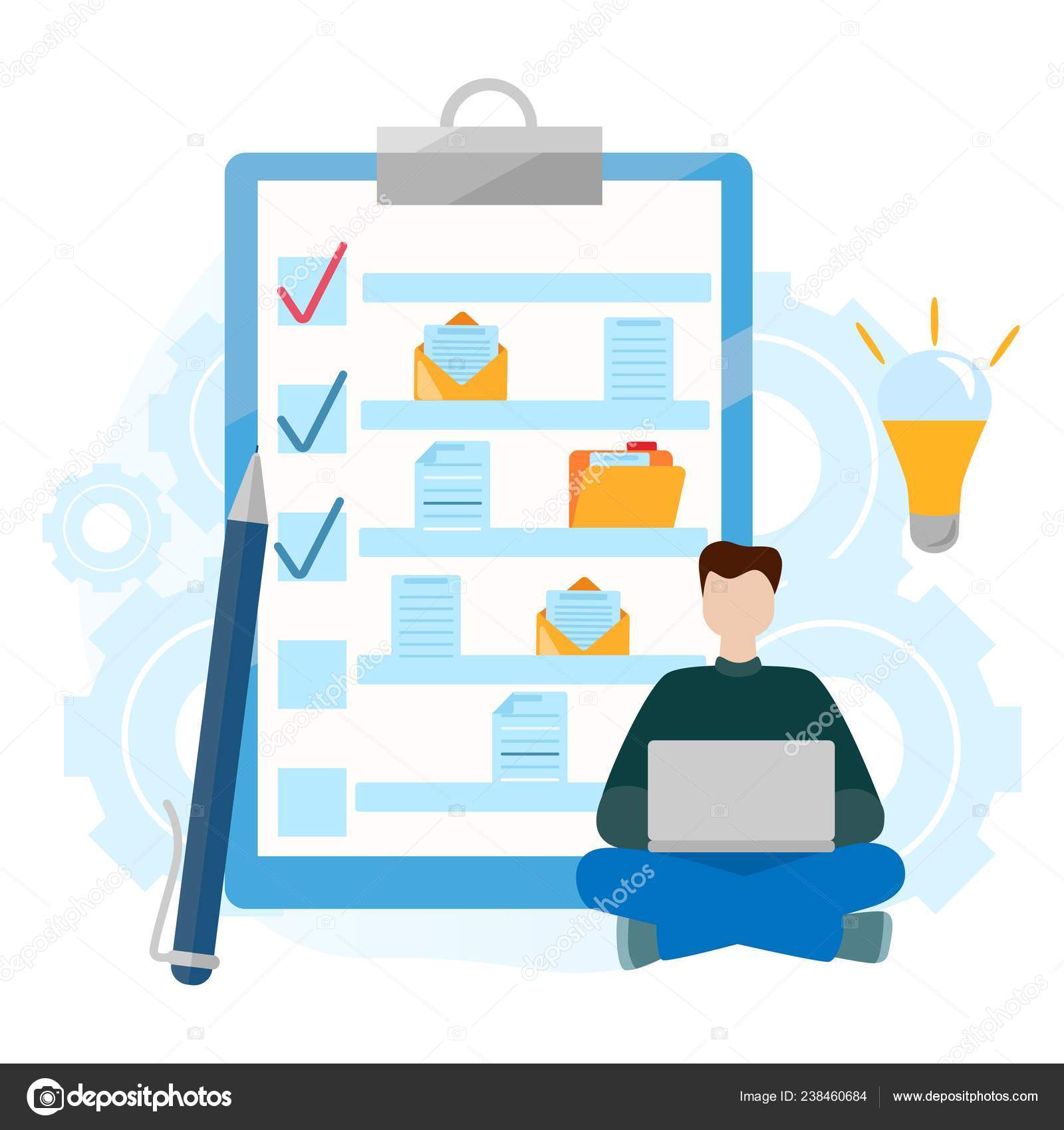 Checklist Clipboard Folder Document Successful Completion Business ...