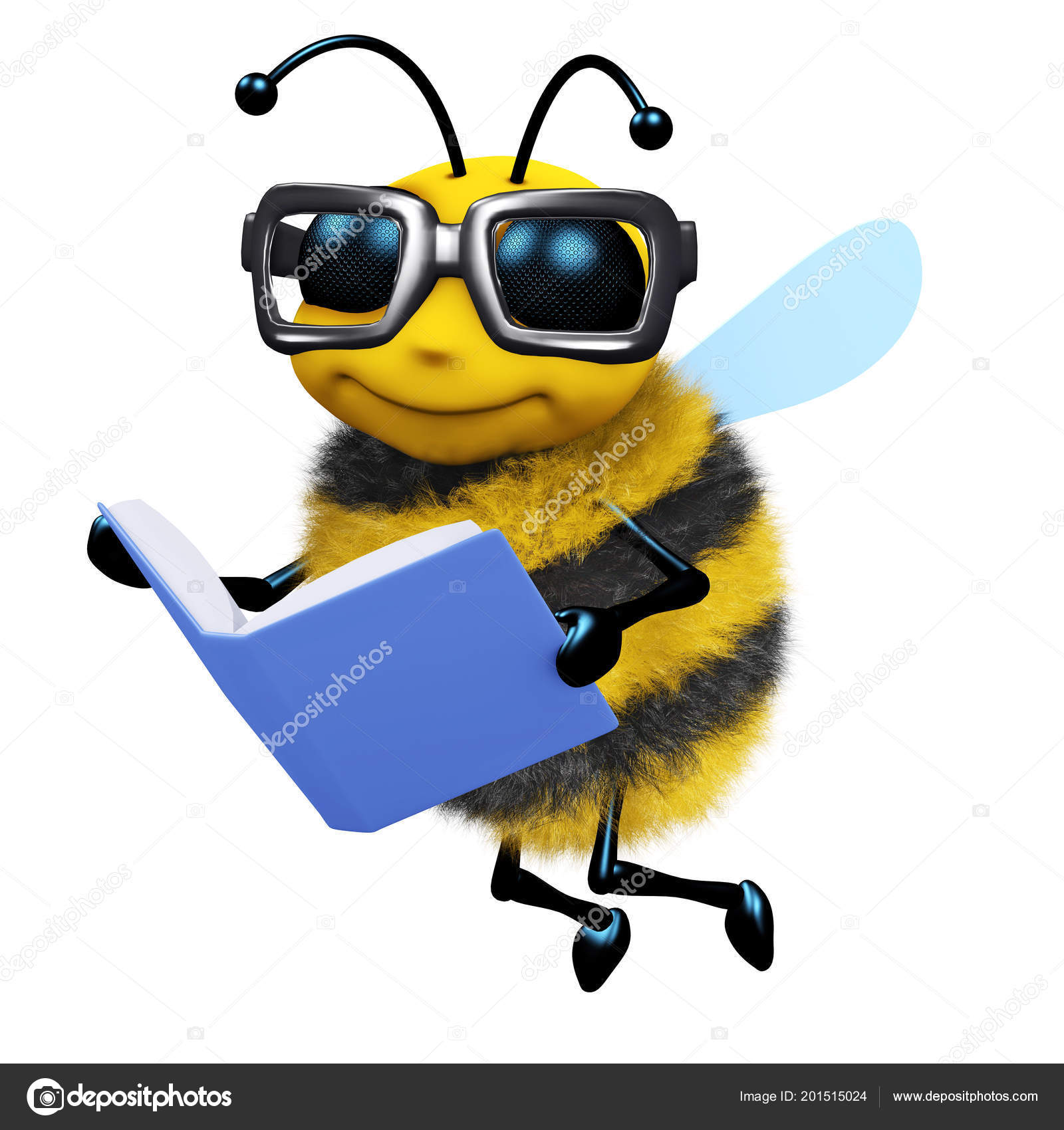 Render Bee Reading Book Stock Photo by ©3dalia 201515024