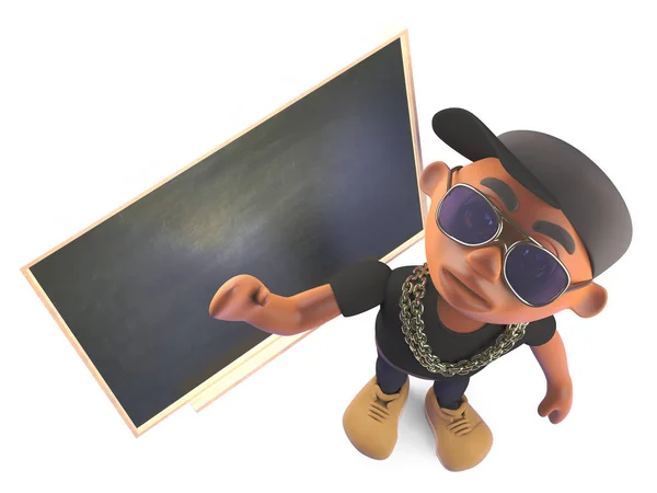 Black African American cartoon hiphop rapper holding a human brain, 3d ...