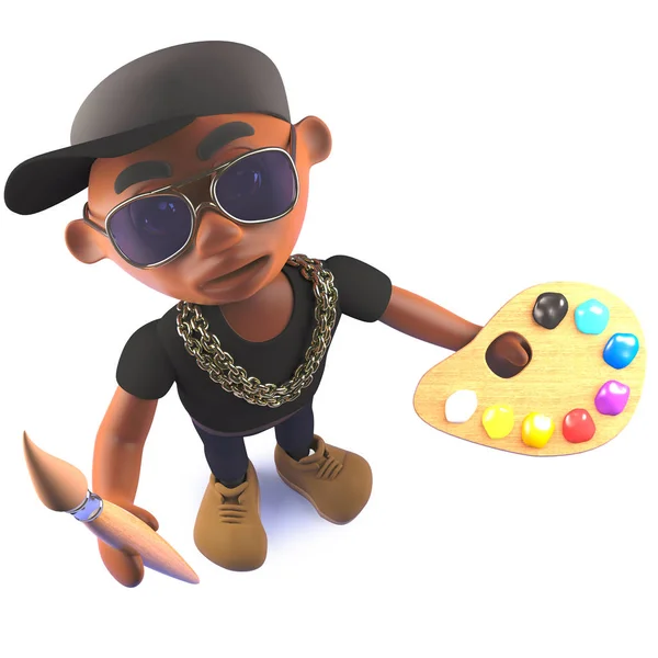 Cartoon 3d black hiphop rapper emcee lecturing at the lectern, 3d ...