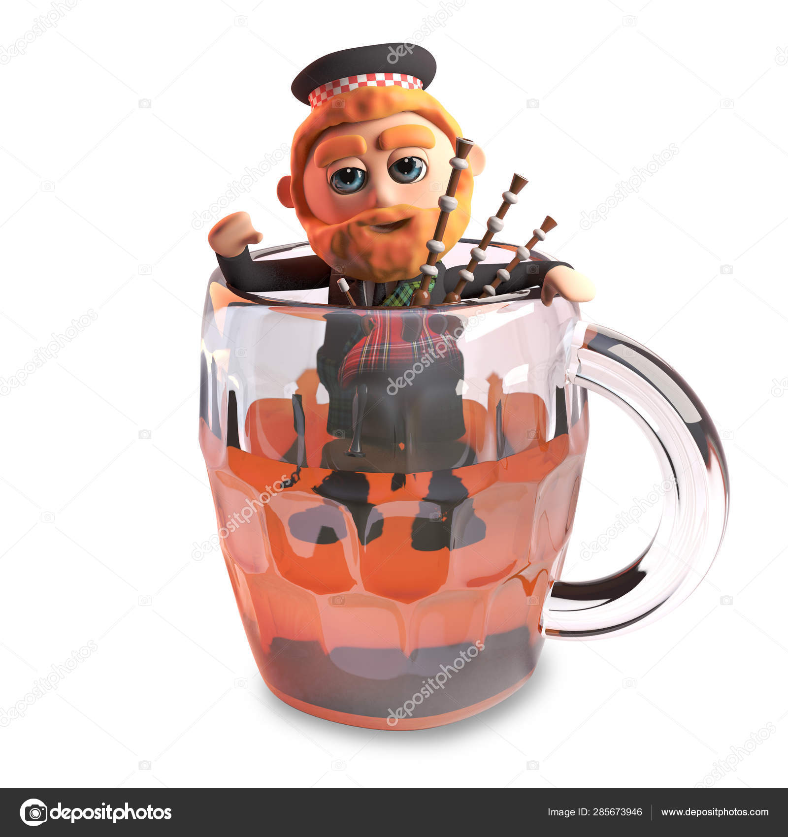 Scottish Man In Kilt Cartoon