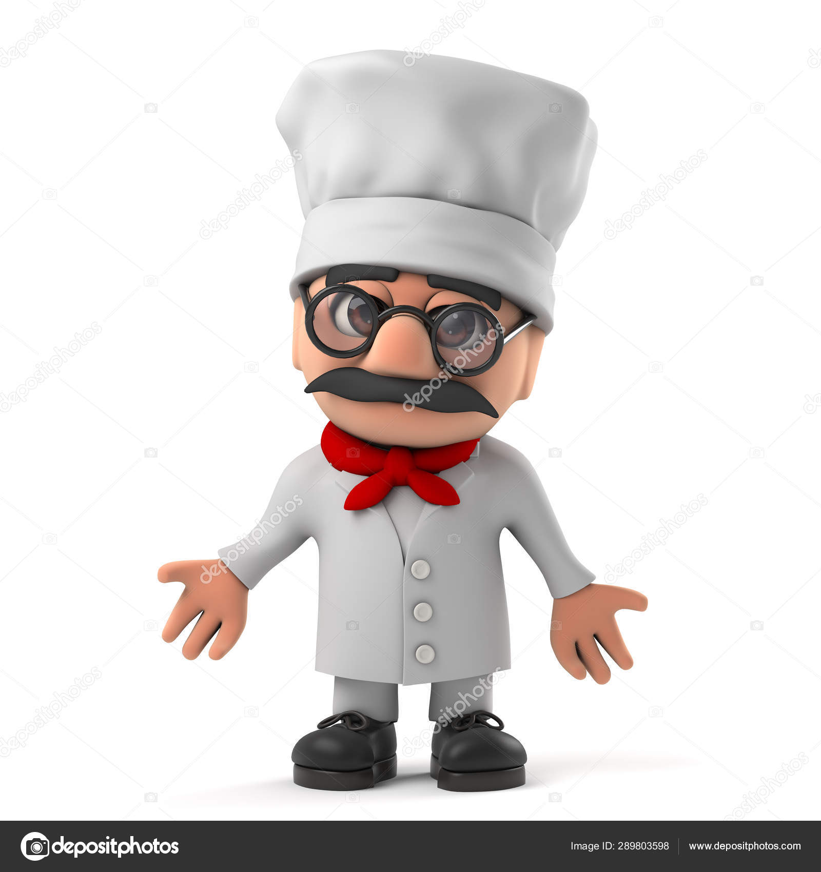 3d Funny Italian pizza chef character shrugs in a casual way — Stock ...