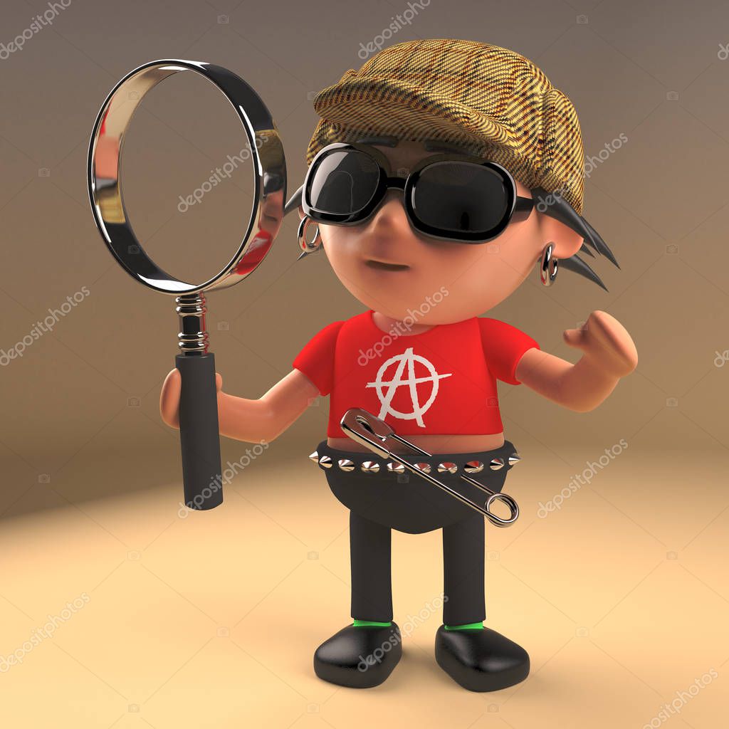 3d dibujos animados punk rock personaje con un acosador de ciervos y la ...