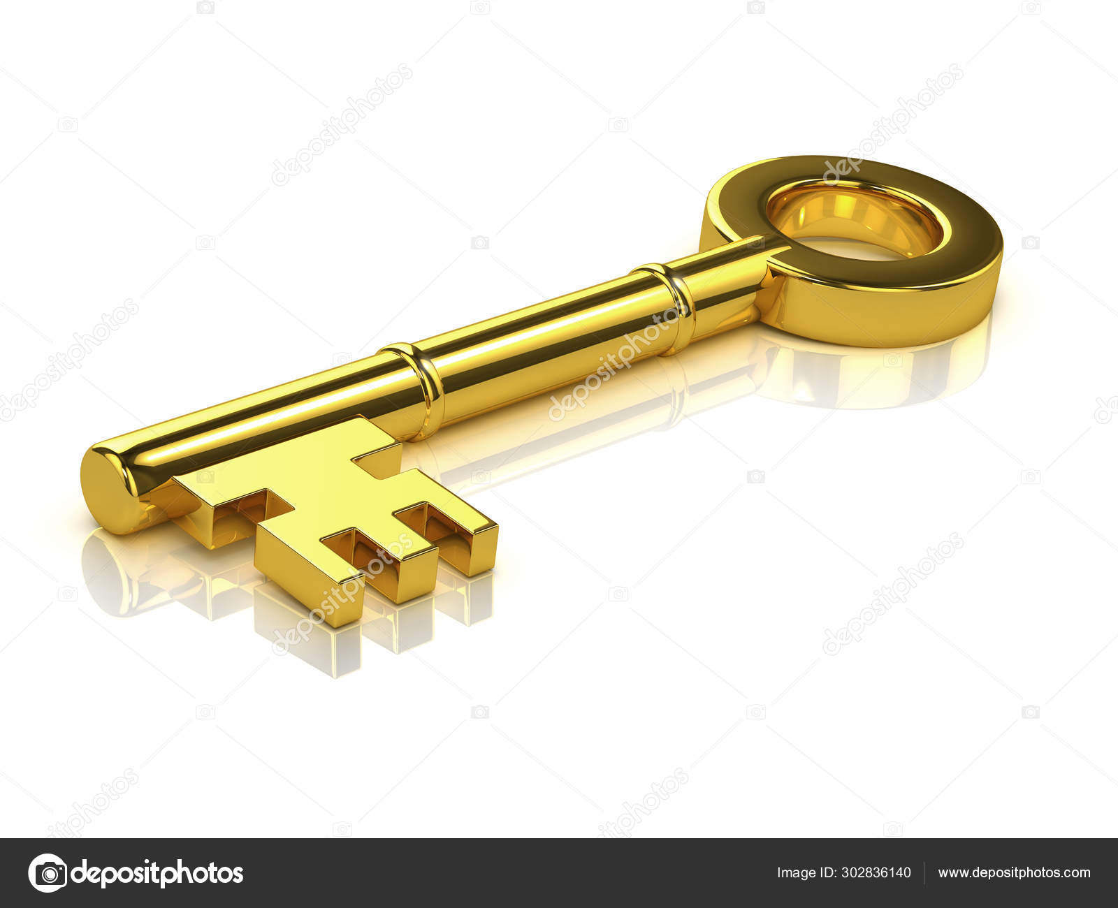 3d Gold key — Stock Photo © 3dalia #302836140