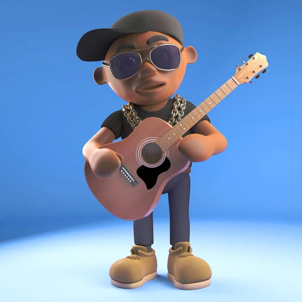 Cartoon 3d black hiphop rapper emcee lecturing at the lectern, 3d ...