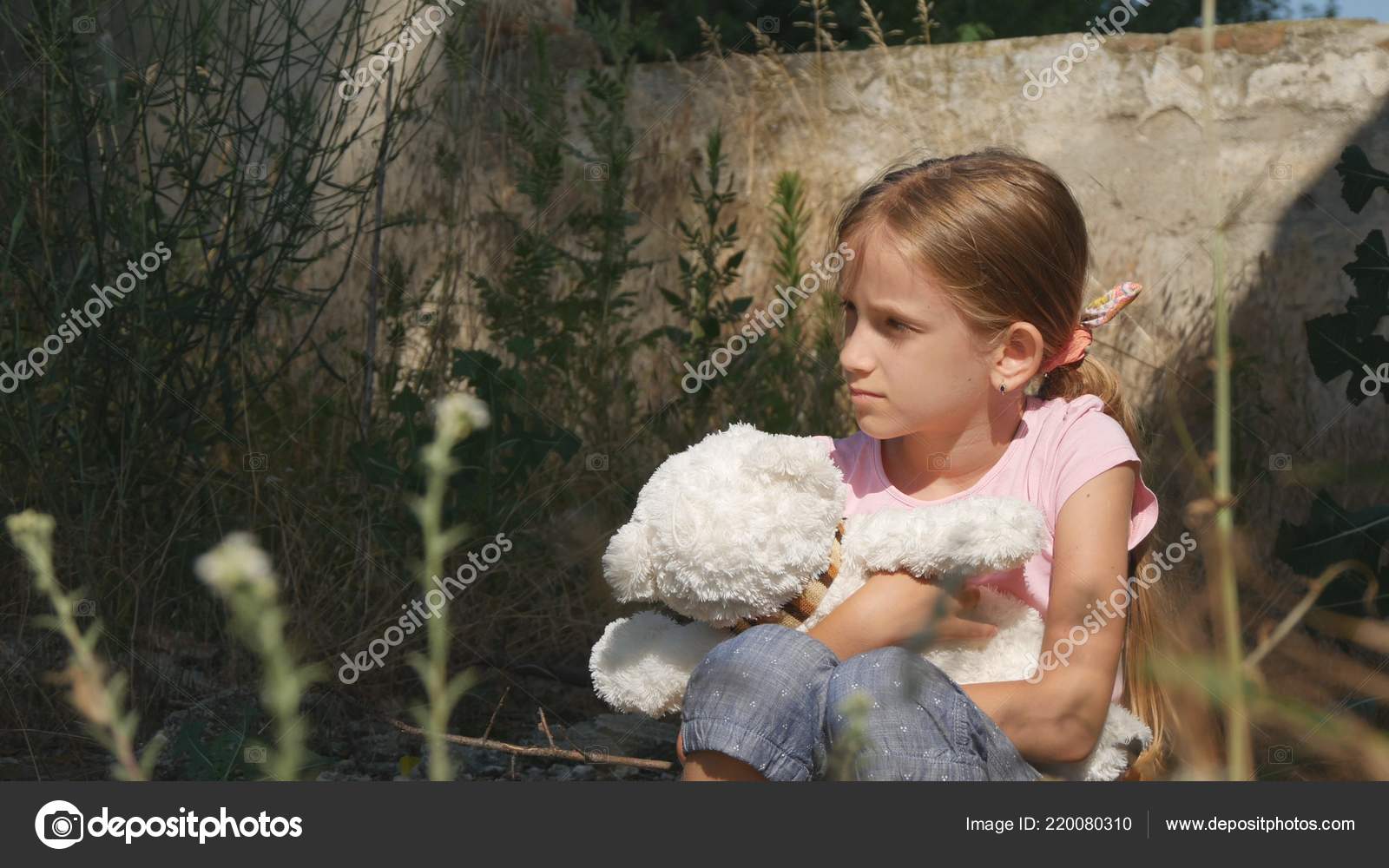 Sad Homeless Children