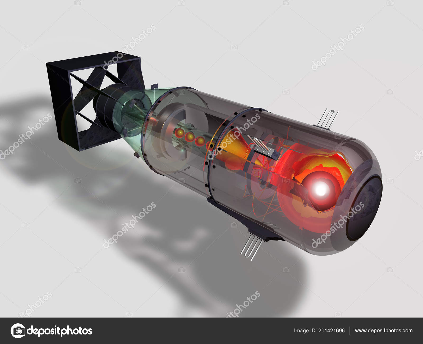 Transparent Little Boy Bomb White Background Rendering Stock Photo by ...